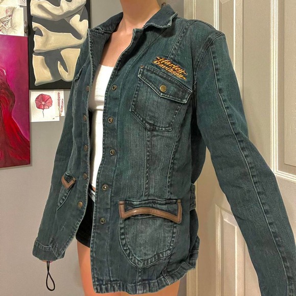 Harley-Davidson | Jackets & Coats | Vintage Harley Davidson Biker Jean ...
